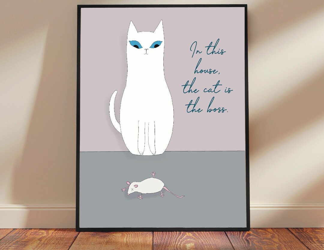 Funny Poster, Funny Cat Poster, Cat and Mouse Poster - Etsy