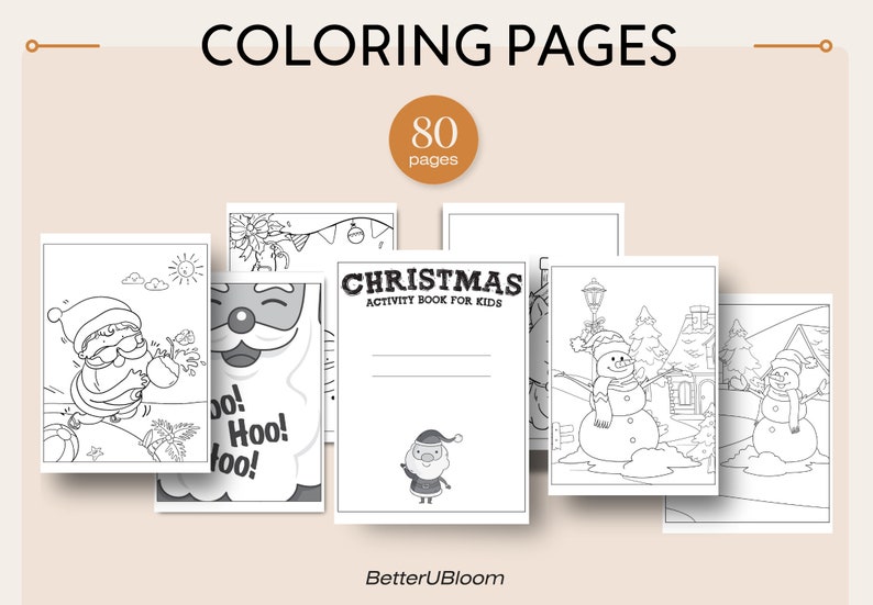 Printable Christmas Coloring Pages, 80 Pages Printable Christmas ...