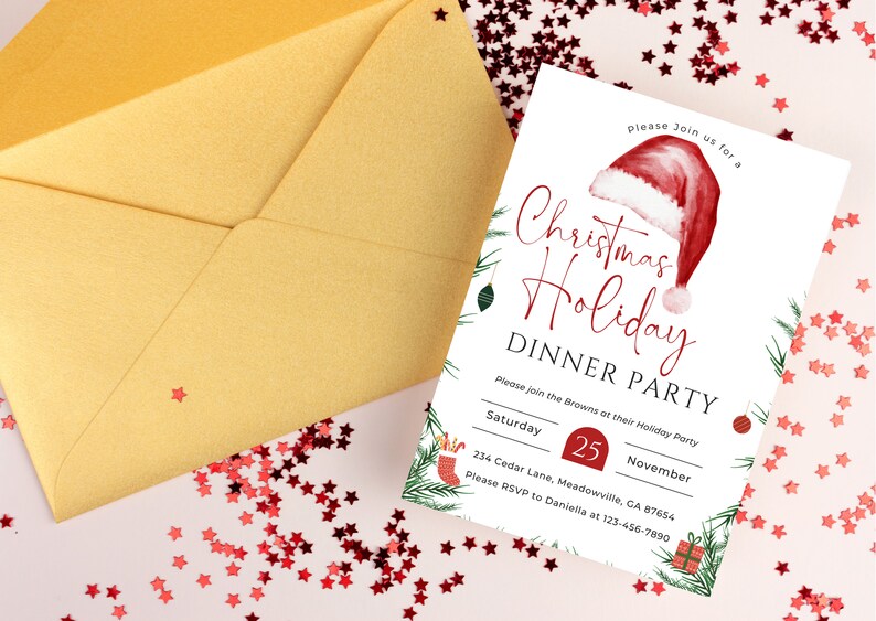 Editable Christmas Party Invitation, Christmas Party Invitation, Party ...