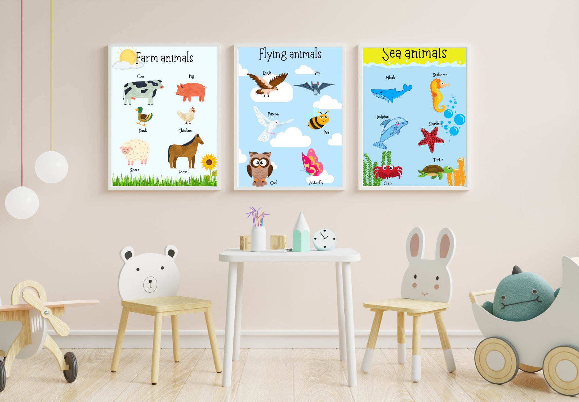 Printable Set of 6 Educational Poster Set for Kids Educative - Etsy