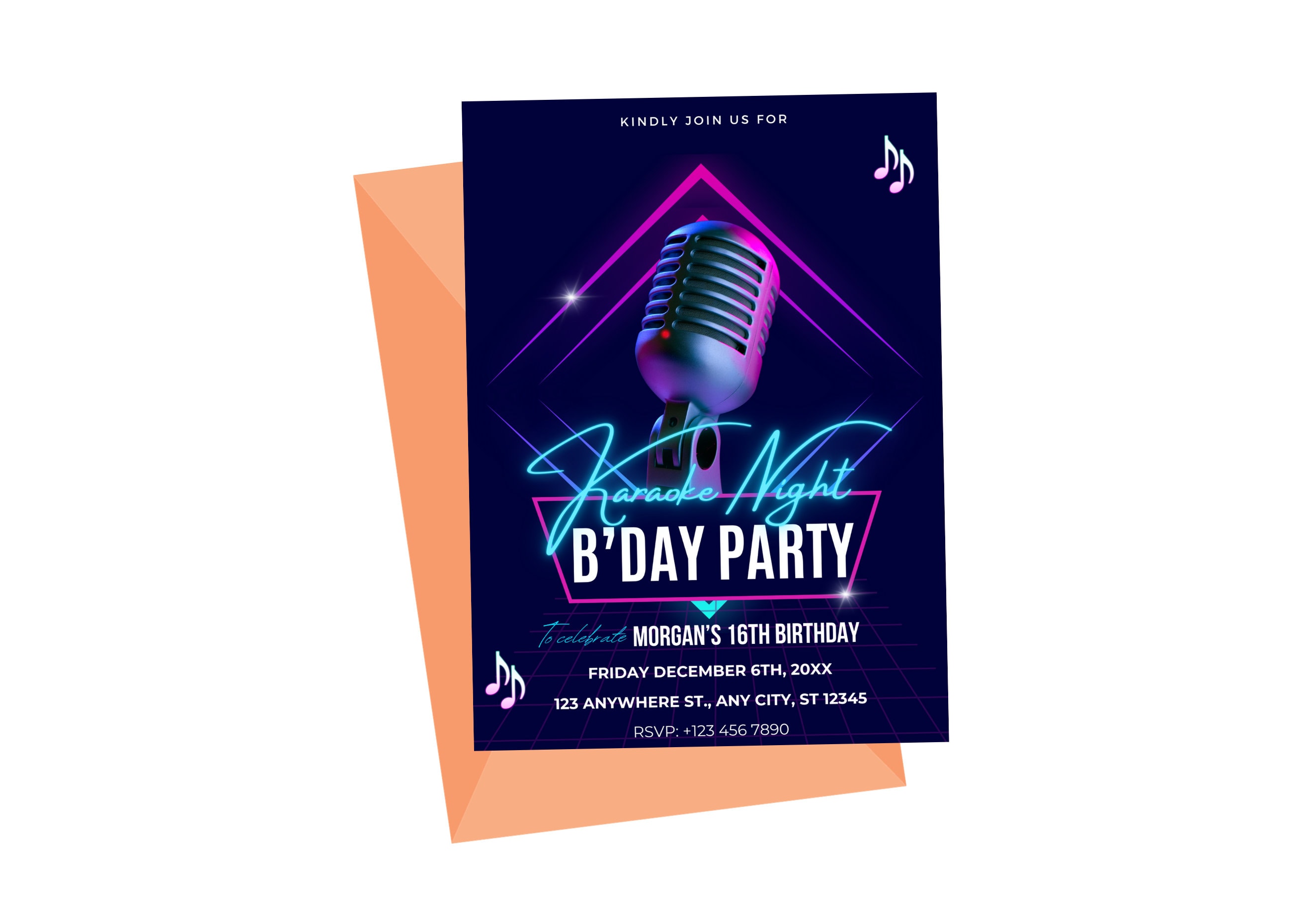 Editable Karaoke Night Birthday Party Invitation DIY - Etsy