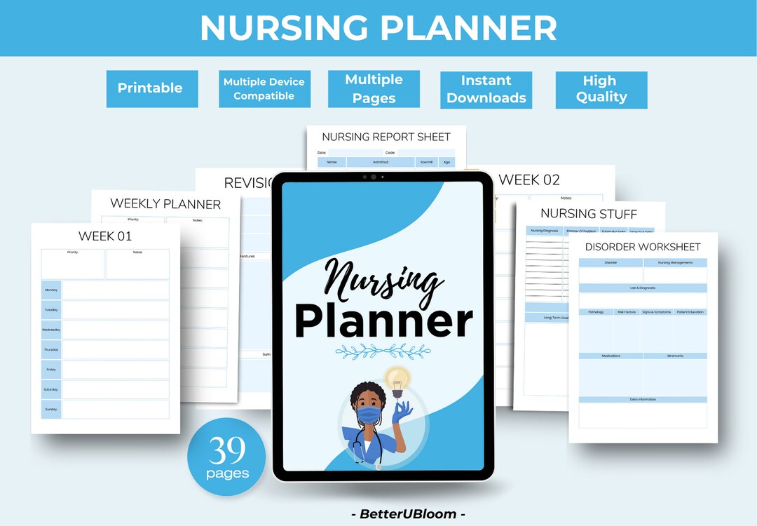 Printable Nursing School Planner, Nursing Planner, Planner for Nursing ...