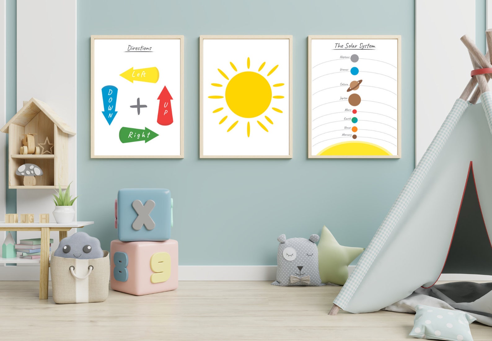 Printable Educational Poster for Nusery, Set Learning Print, Class ...