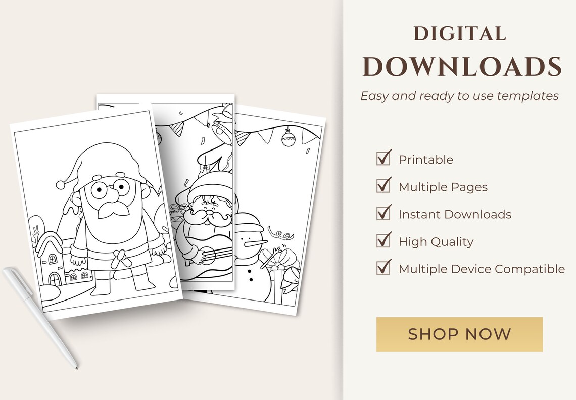 Printable Christmas Coloring Pages, 80 Pages Printable Christmas ...