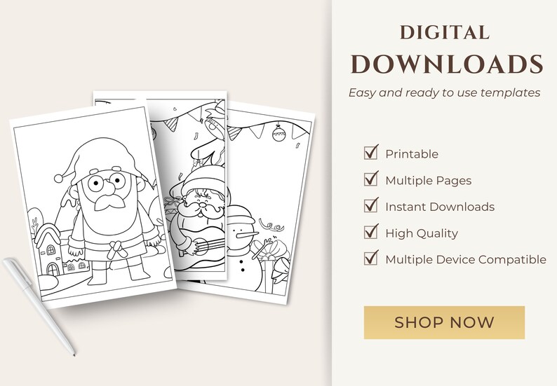 Printable Christmas Coloring Pages, 80 Pages Printable Christmas ...