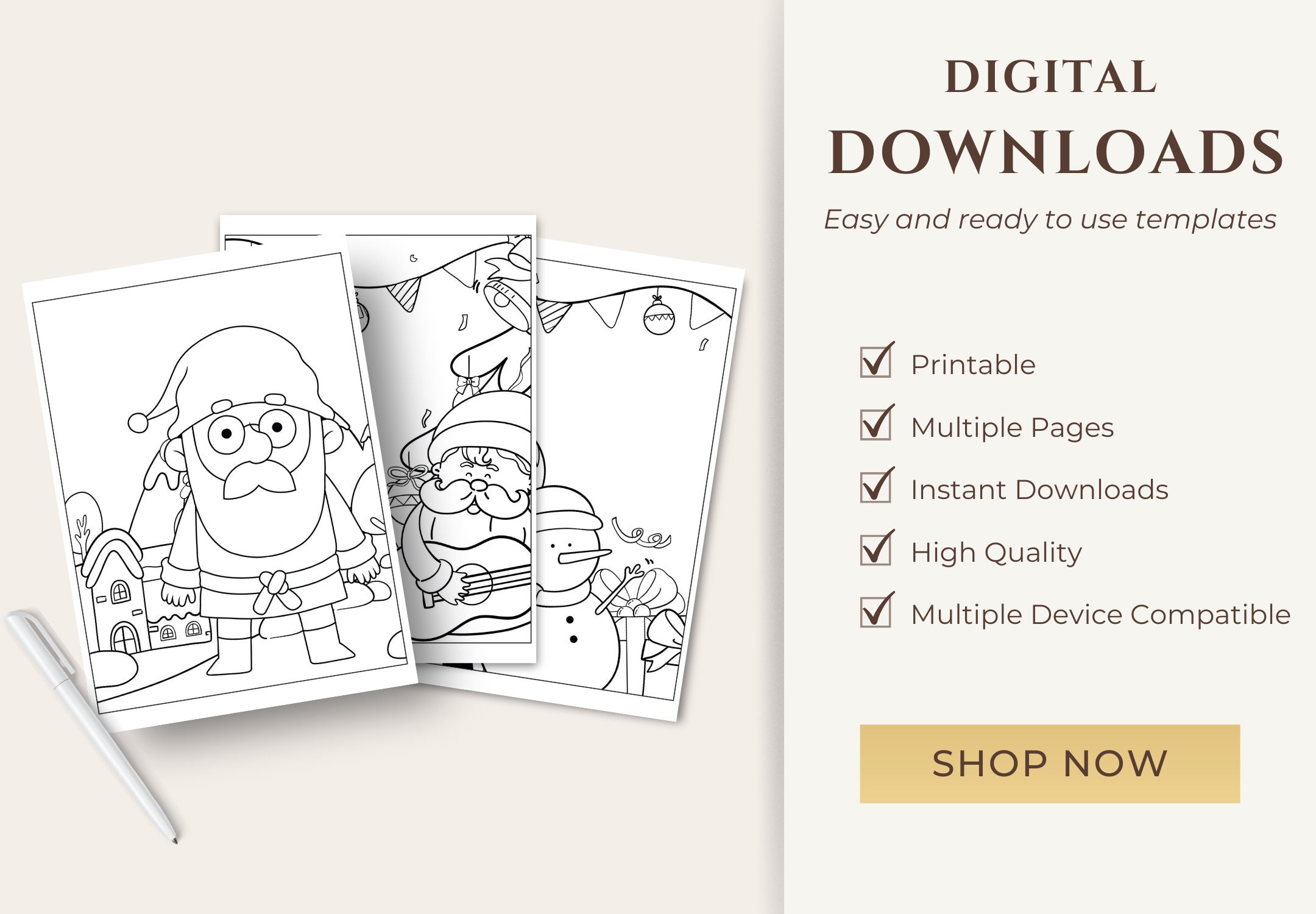 Printable Christmas Coloring Pages, 80 Pages Printable Christmas ...