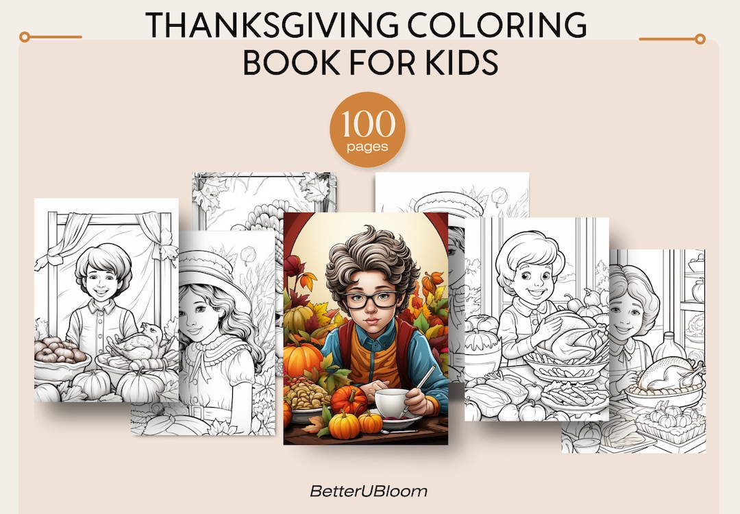 Thanksgiving Coloring Book for Kids, Happy Thanksgiving Coloring Sheet ...