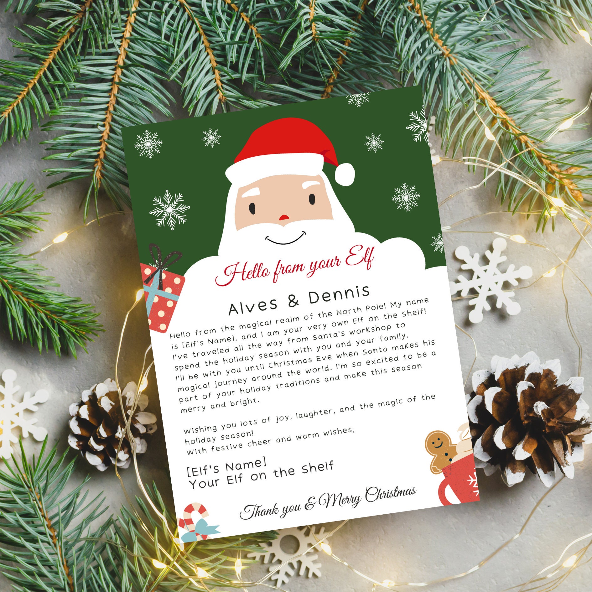 Printable Hello From Your Elf Letter, Editable Elf Arrival Letter ...
