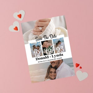 Editable Photo Collage Wedding Invitation, DIY Picture Collage Wedding ...