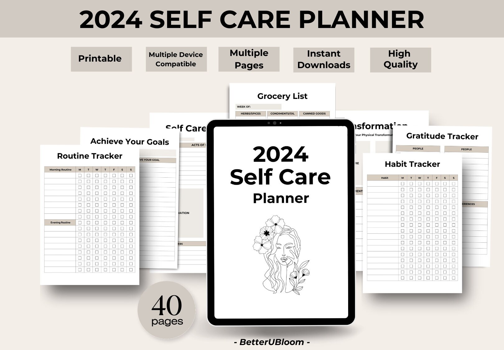 Printable 2024 Self Care Planner Selfcare Journal Digital - Etsy