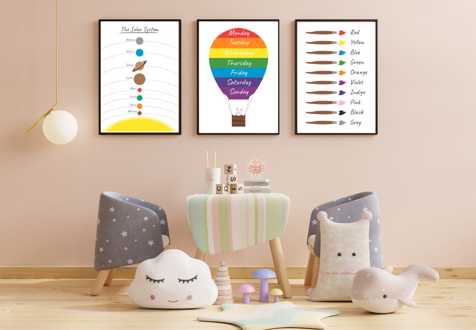 Printable Educational Poster for Nusery, Set Learning Print, Class ...