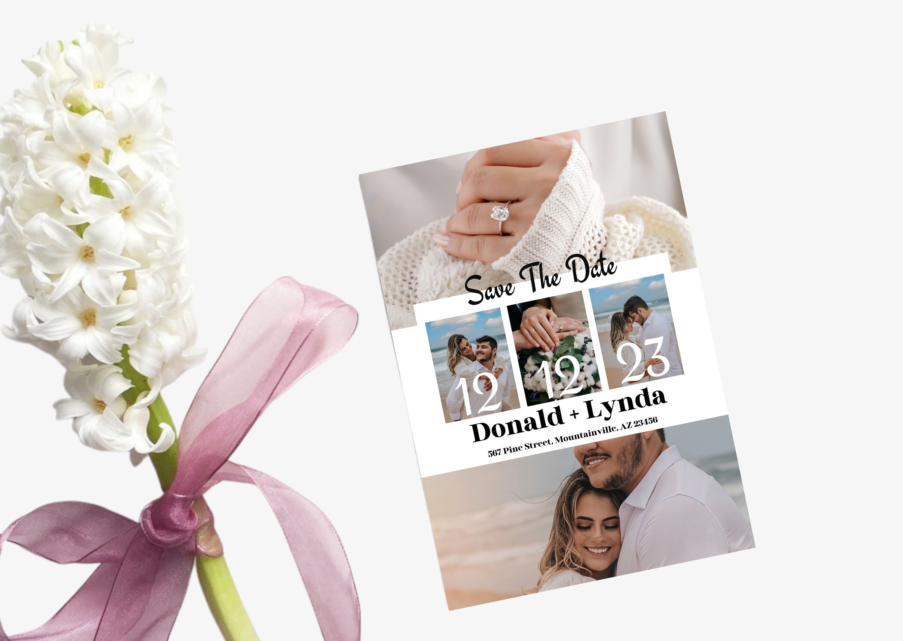 Editable Photo Collage Wedding Invitation, DIY Picture Collage Wedding ...