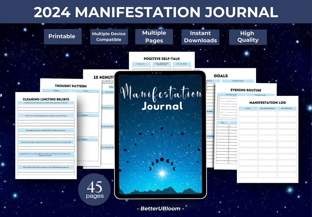 Printable Digital Manifestation Journal PDF Download, Affirmation ...