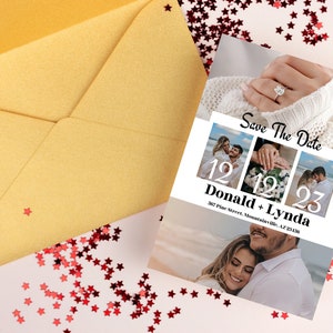 Editable Photo Collage Wedding Invitation, DIY Picture Collage Wedding ...