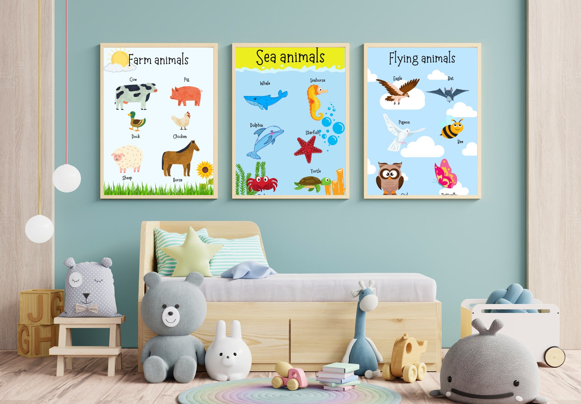 Printable Set of 6 Educational Poster Set for Kids Educative - Etsy