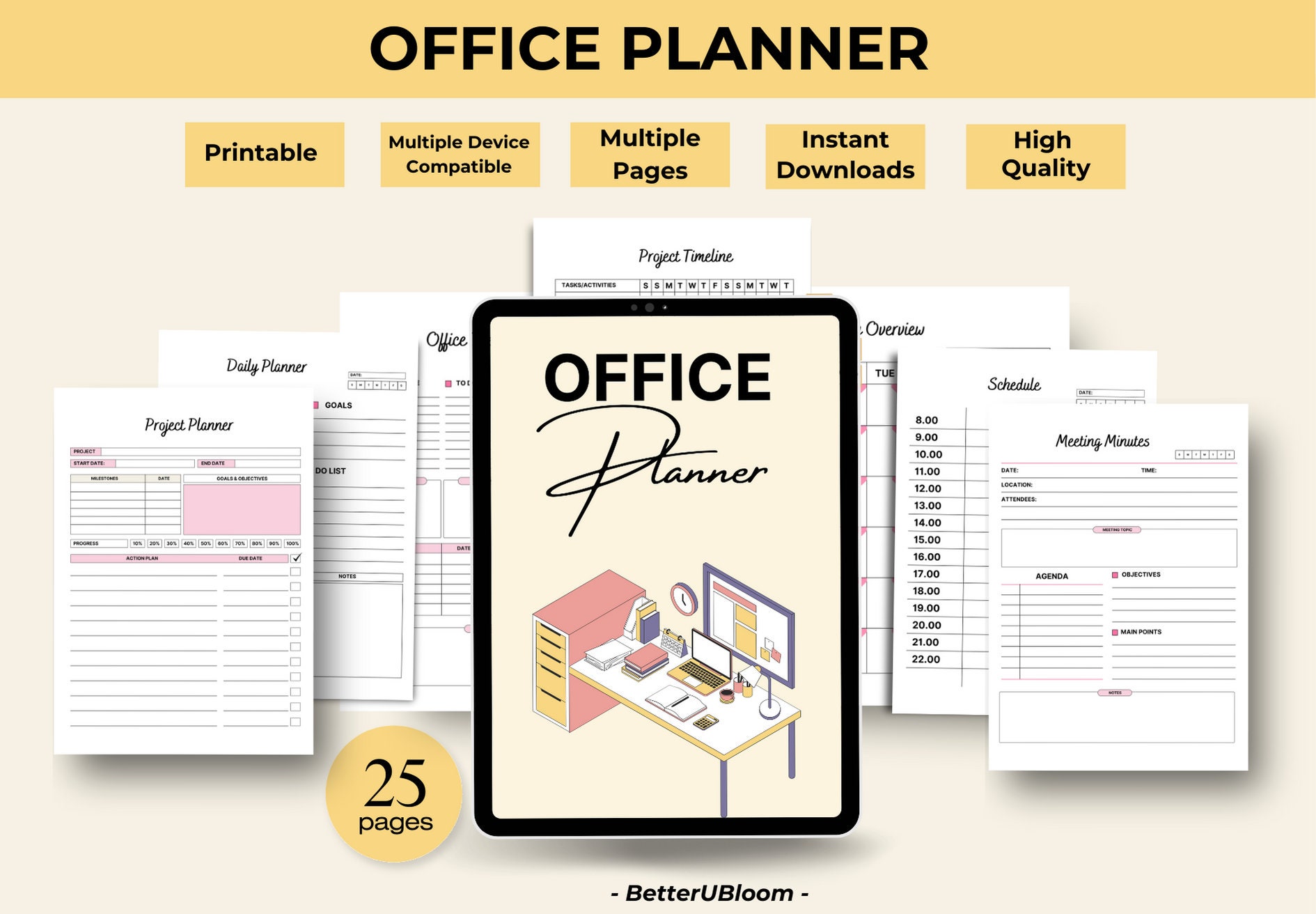 Printable Office Tasks Planner Set, Office Organizer, Work to Do List ...