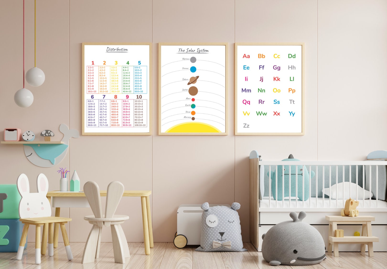 Printable Educational Poster for Nusery, Set Learning Print, Class ...