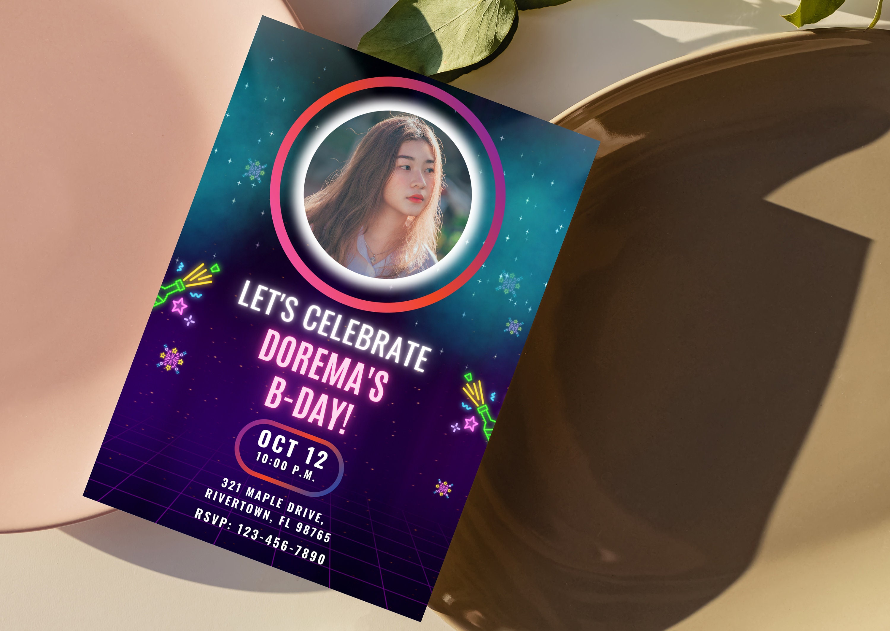 Editable Modern Birthday Invitation Birthday Invitation With - Etsy