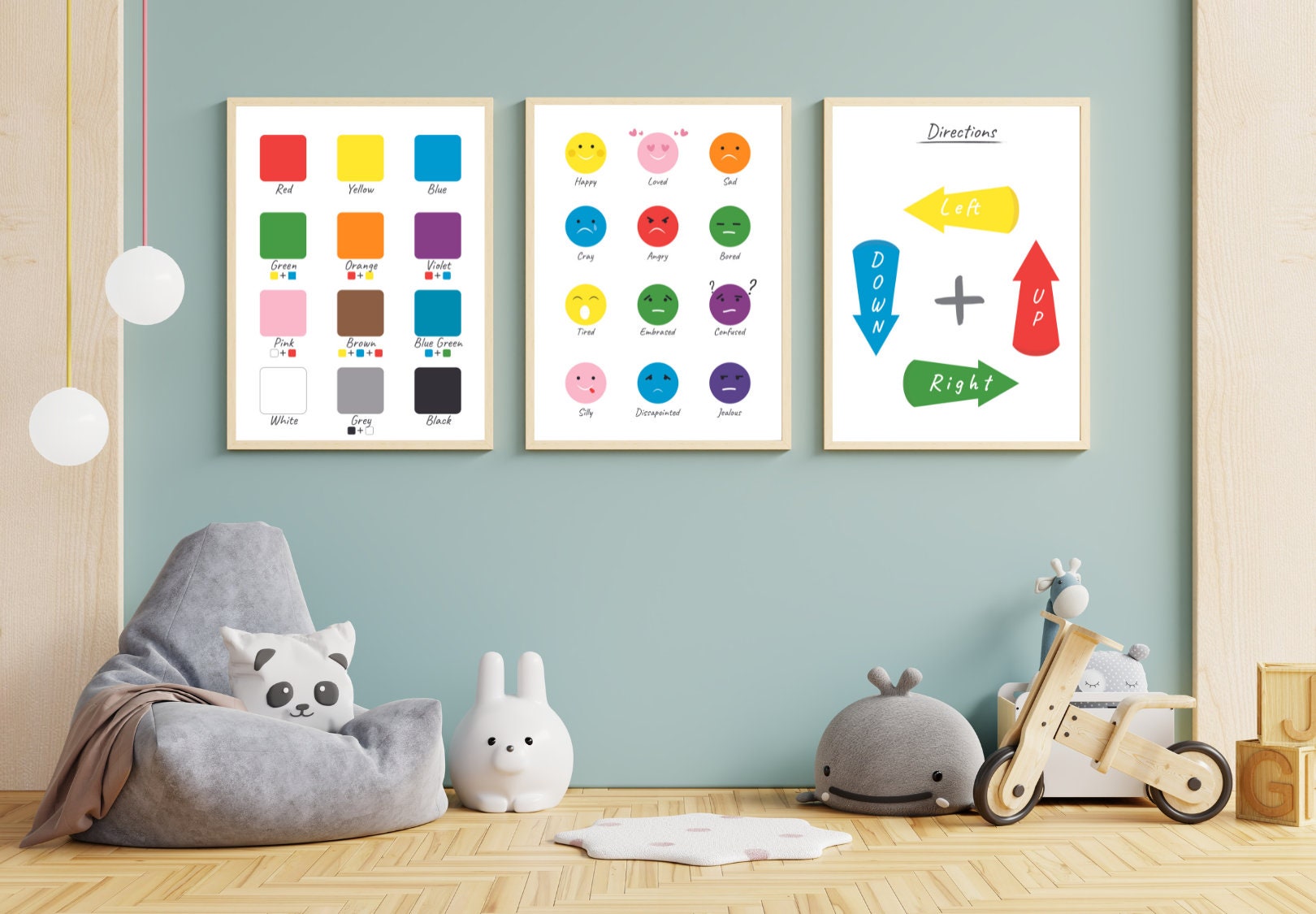 Printable Educational Poster for Nusery, Set Learning Print, Class ...