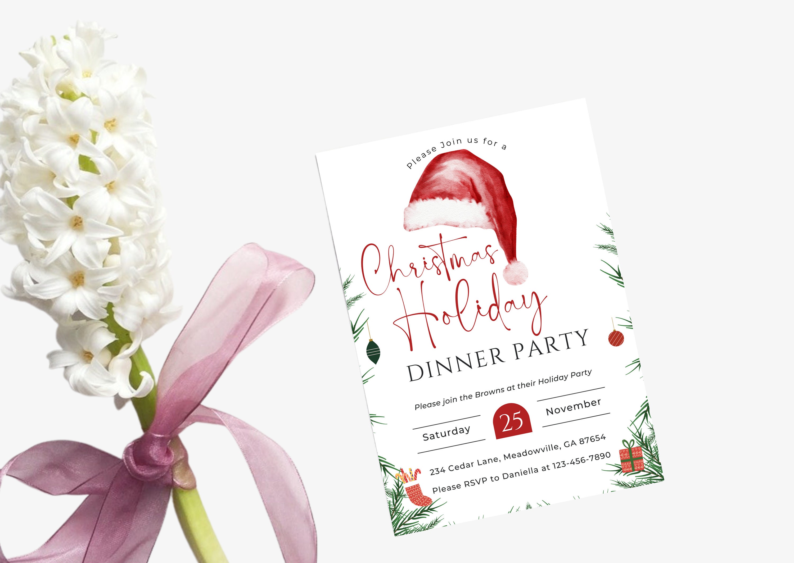 Editable Christmas Party Invitation, Christmas Party Invitation, Party ...