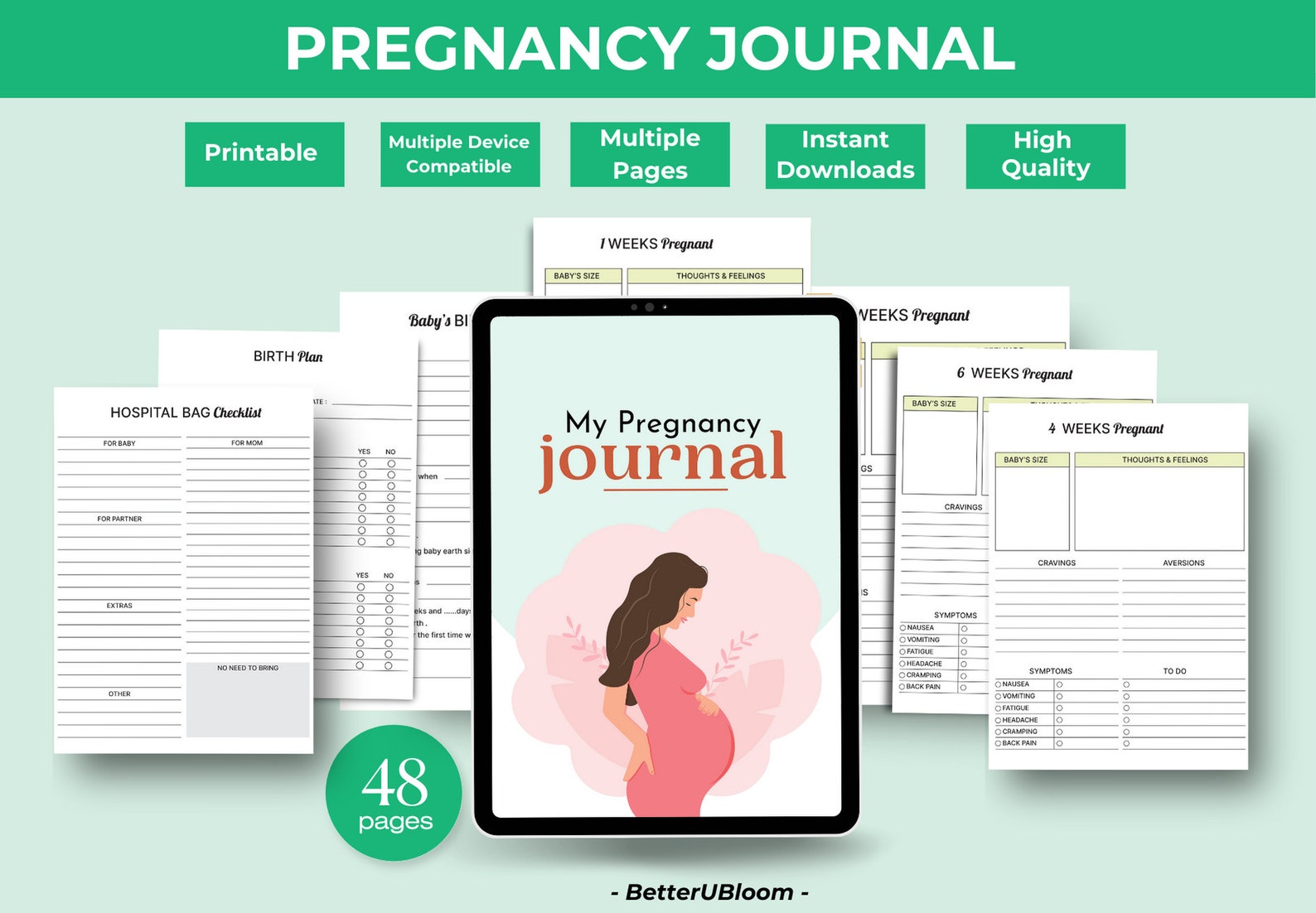 Printable My Pregnancy Journal Template, Pregnancy Planner, 2024 ...