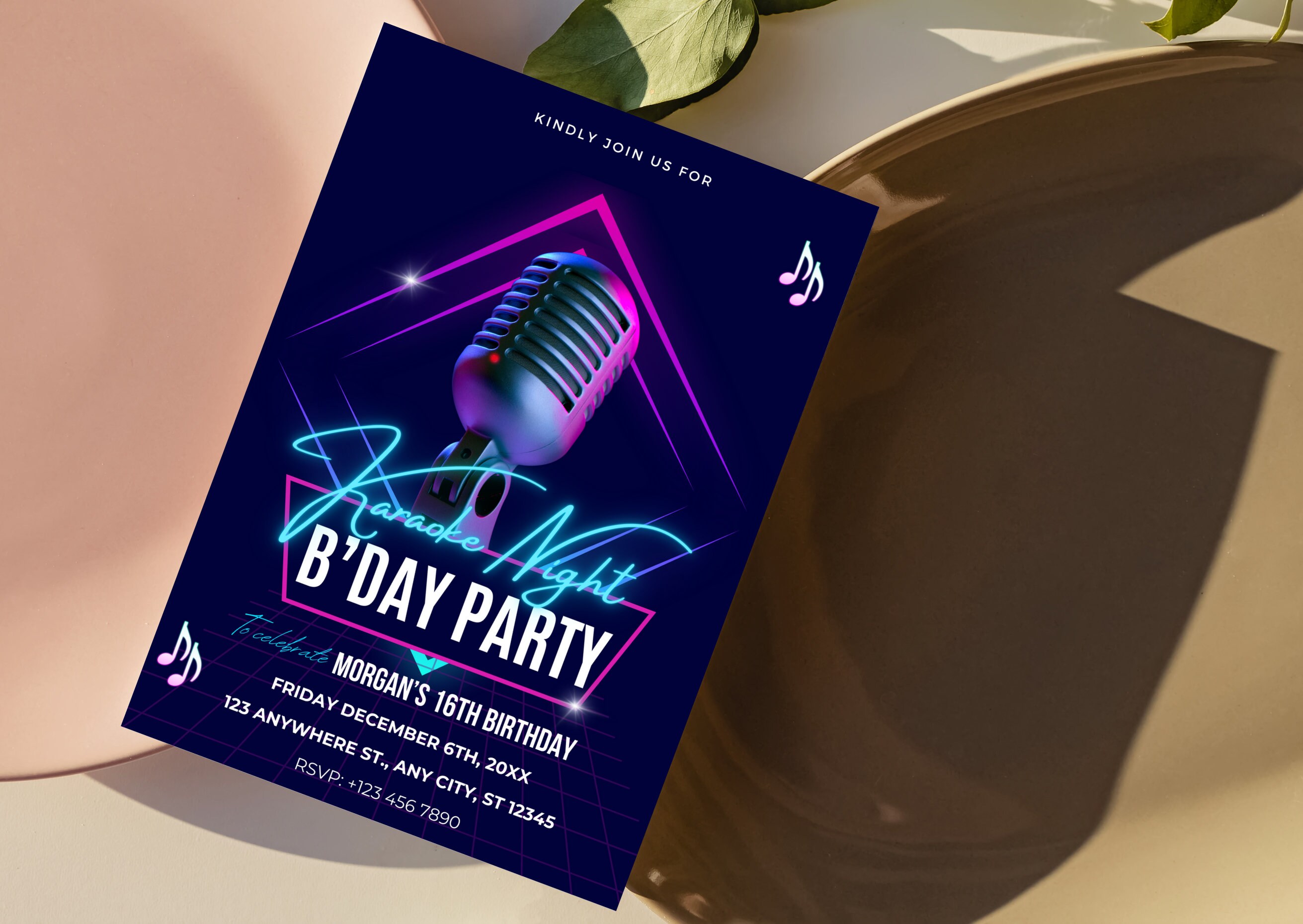 Editable Karaoke Night Birthday Party Invitation DIY - Etsy