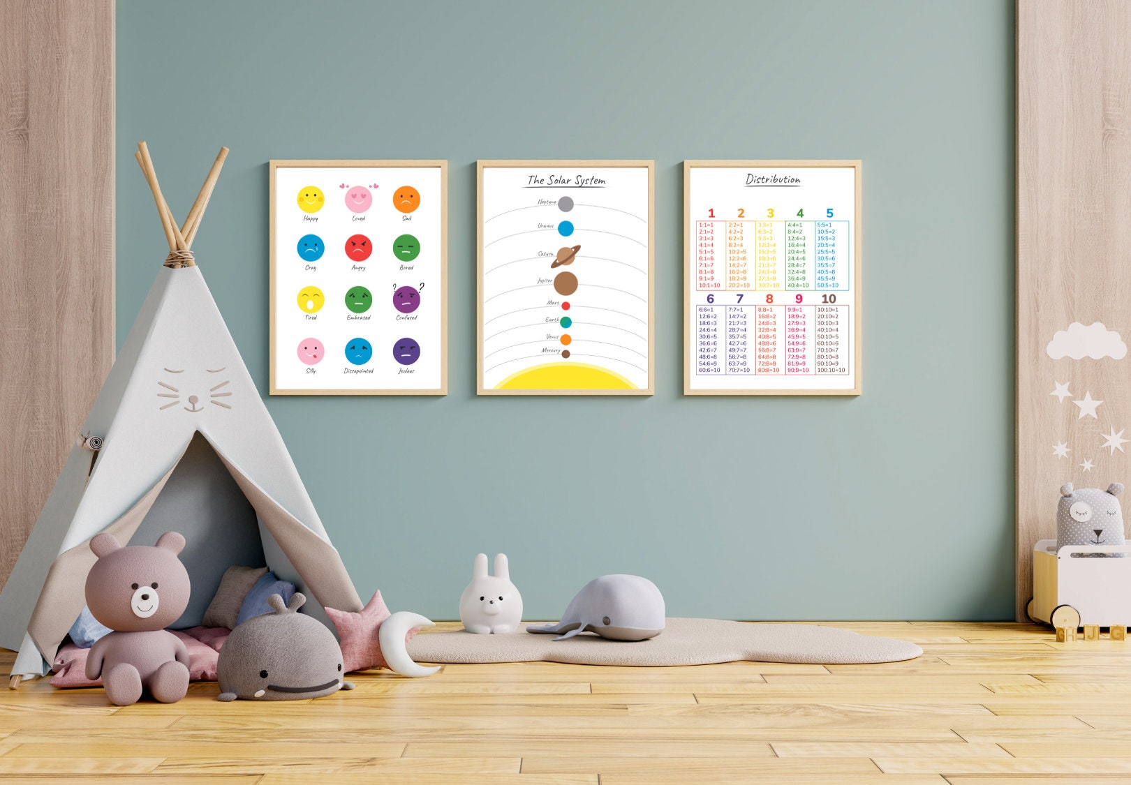 Printable Educational Poster for Nusery, Set Learning Print, Class ...