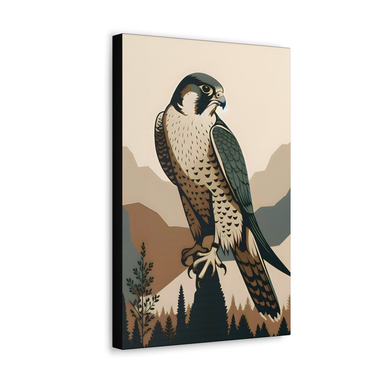 Vintage Minimalism Peregrine Falcon Canvas Wall Art Print - Etsy