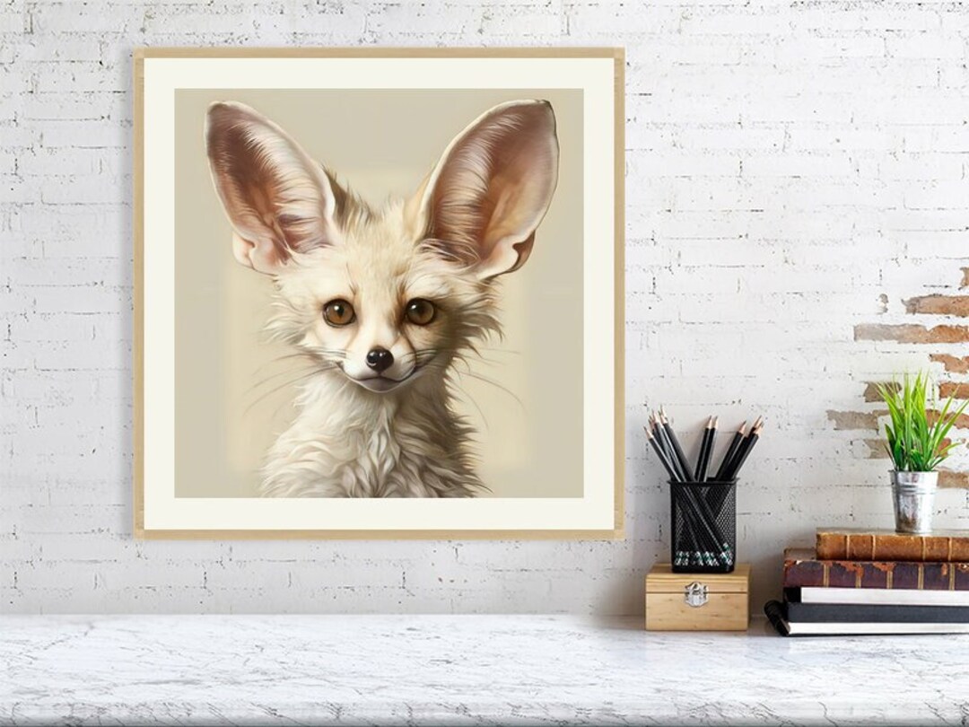 Vintage Fennec Fox Portrait - Etsy