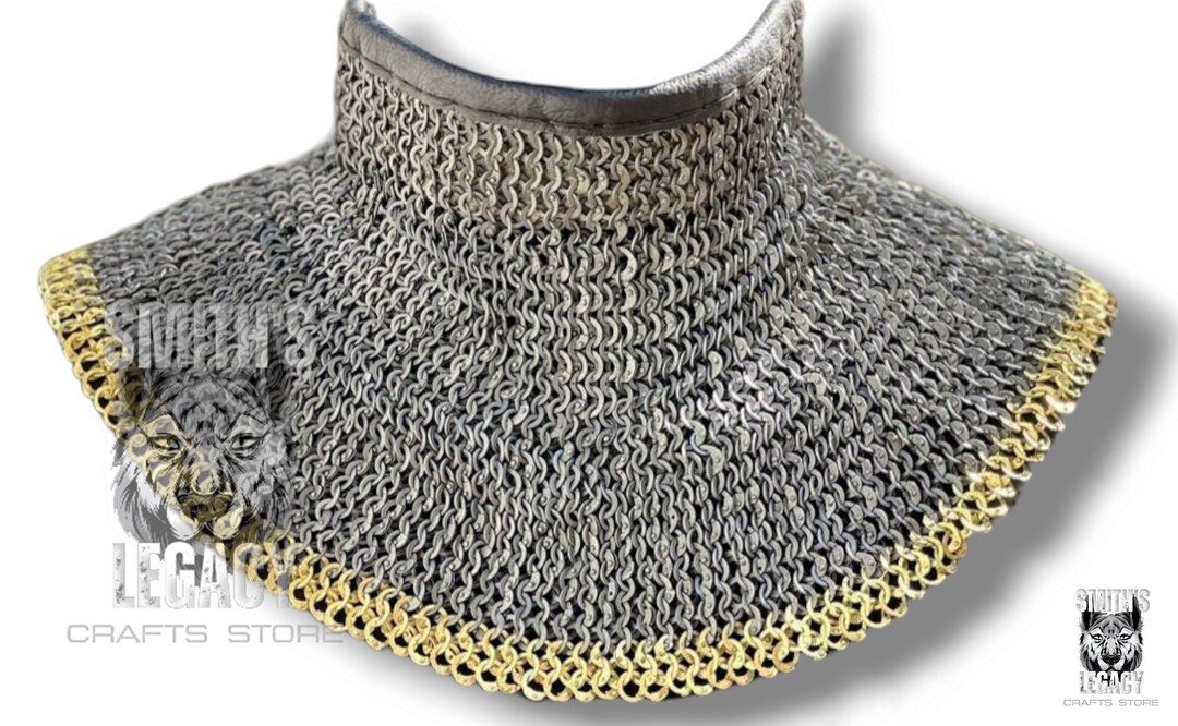 Gorget 6mm Mild Steel Chainmail Flat Ring Alternating Solid Ring Dome ...