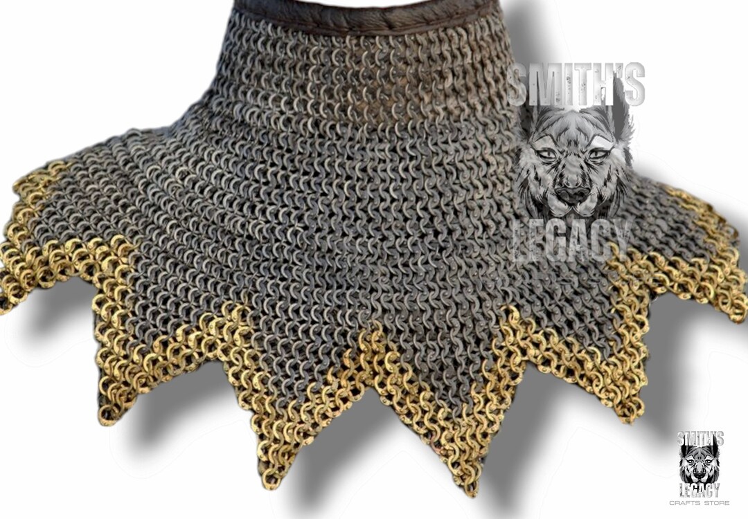 Gorget 6mm Mild Steel Chainmail Flat Ring Alternating Solid Ring Dome ...