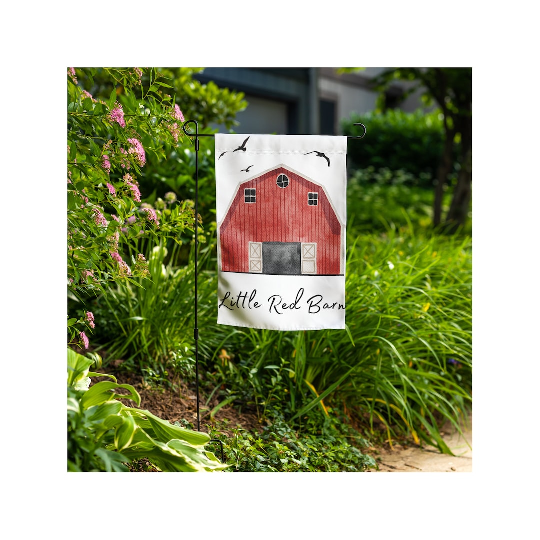 Little Red Barn Garden Flag - Etsy