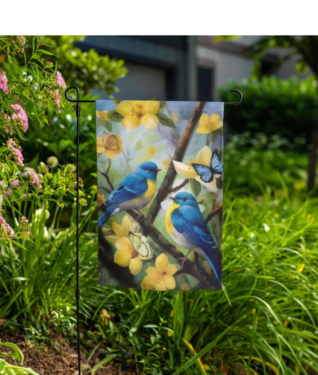 Blue and Yellow Birds Garden Flag - Etsy