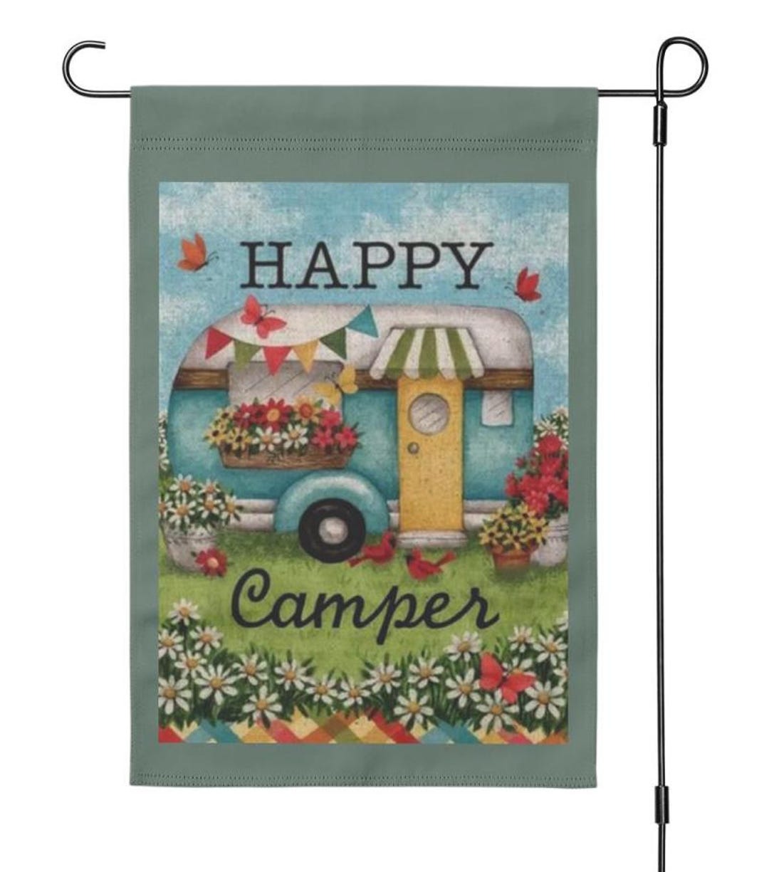 Blue Happy Camper Flag - Etsy