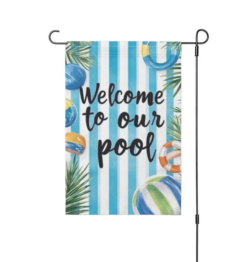 Welcome to Our Pool Flag - Etsy