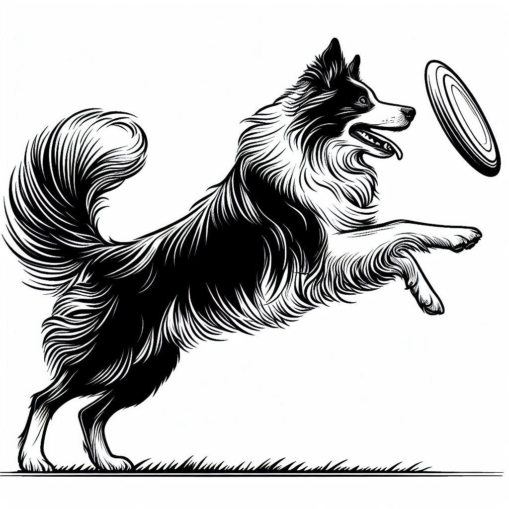 Border Collie Frisbee Fun: Agility and Intelligence Breed Design line ...