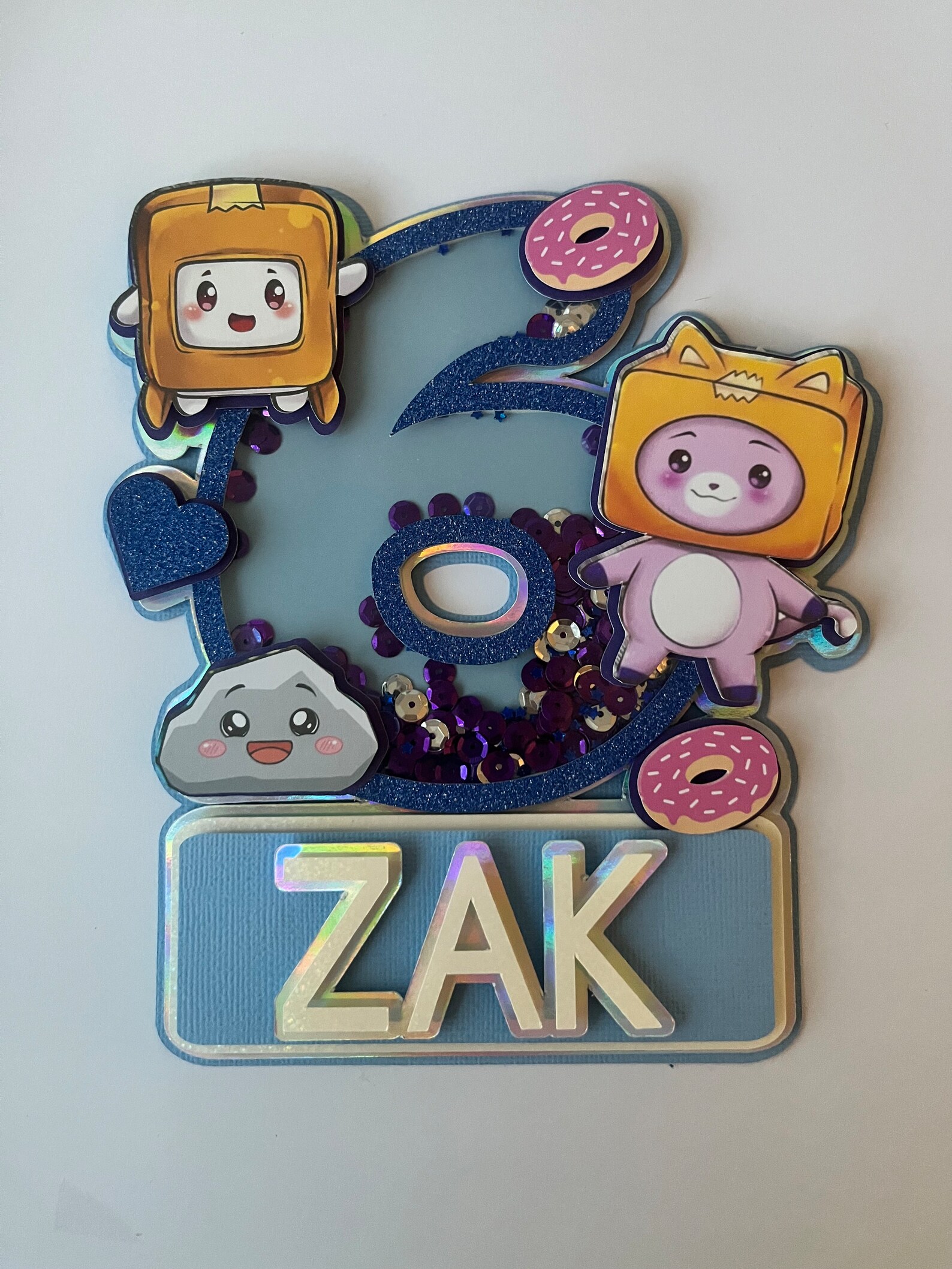 Lankybox Inspired Cake Topper. 3D Shaker, Personalised. Pink or Blue - Etsy