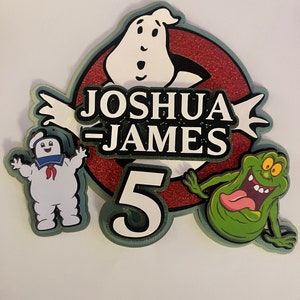 Ghostbusters Inspired Cake Topper. Layered, Personalised Name and Age ...