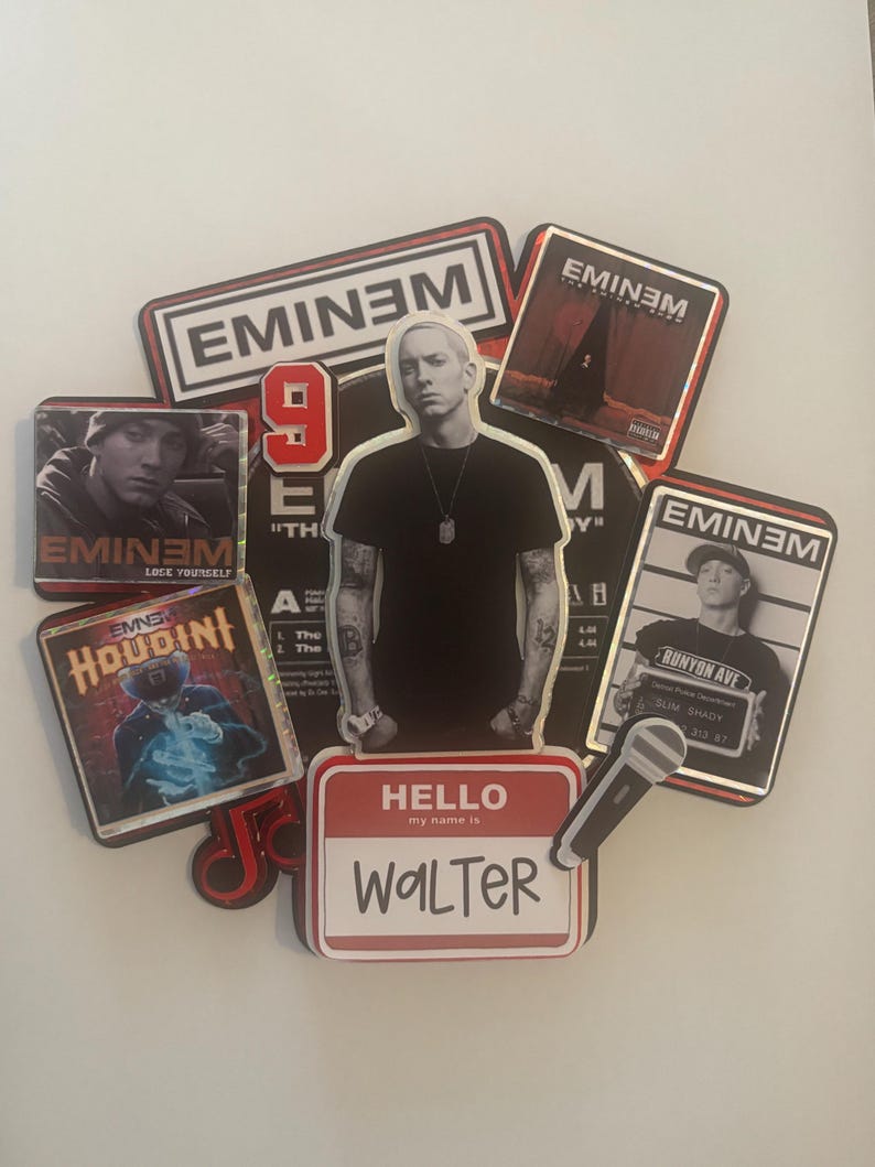 Eminem Inspired Layered 3D Cake Topper. Personalised Name and Age - Etsy UK
