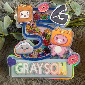 Lankybox Inspired Cake Topper. 3D Shaker, Personalised. Pink or Blue - Etsy