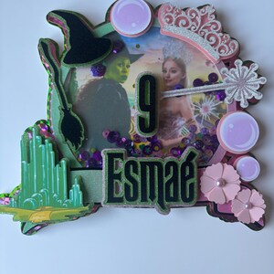 Wicked Inspired 3D Shaker, Cake Topper. Personalised. Birthday - Etsy UK