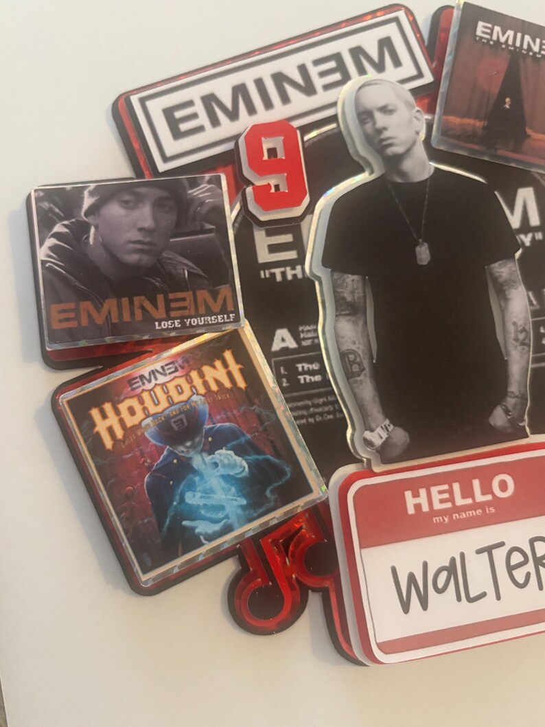 Eminem Inspired Layered 3D Cake Topper. Personalised Name and Age - Etsy UK