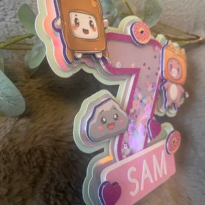 Lankybox Inspired Cake Topper. 3D Shaker, Personalised. Pink or Blue - Etsy