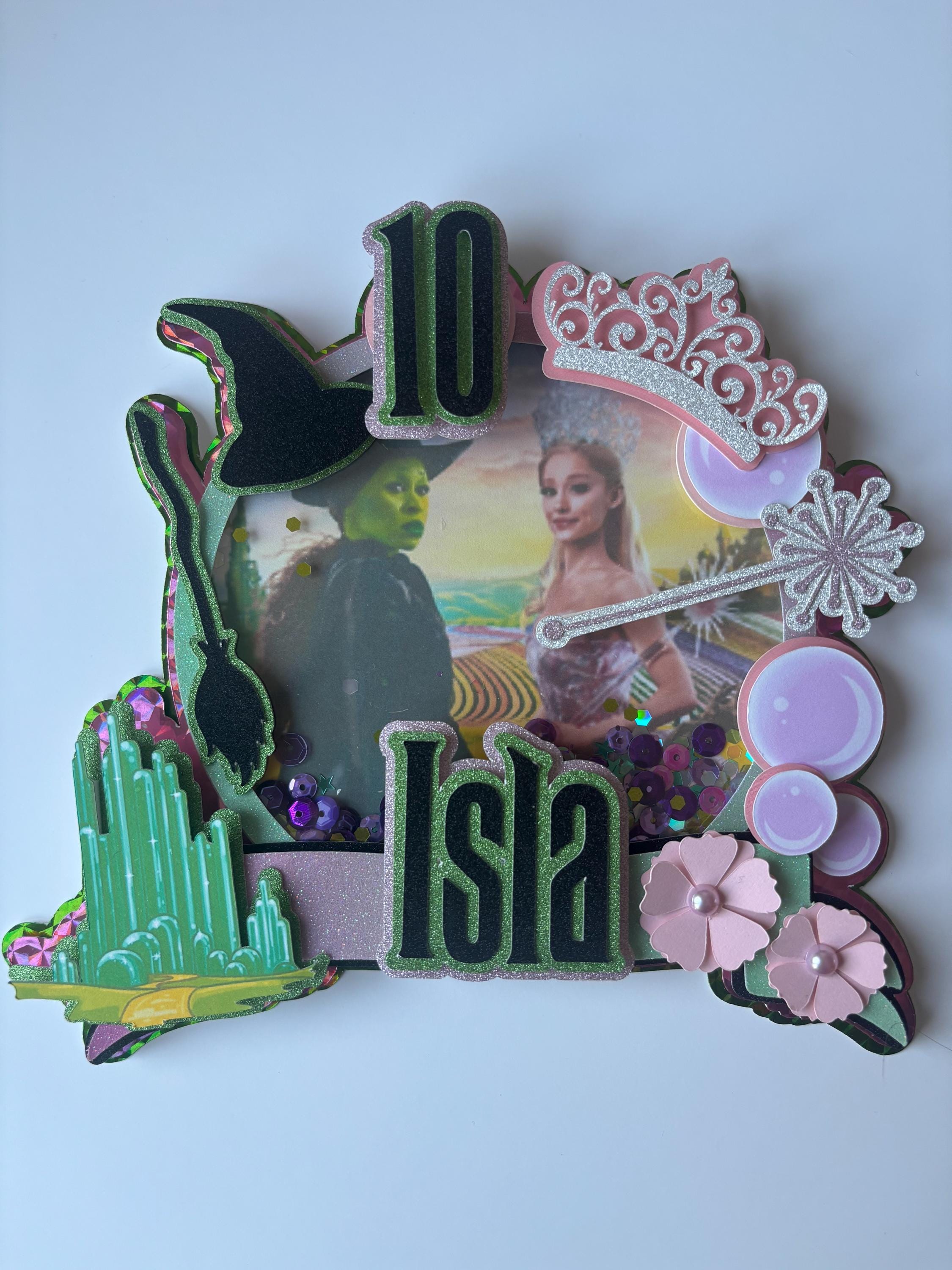 Wicked Inspired 3D Shaker, Cake Topper. Personalised. Birthday - Etsy UK