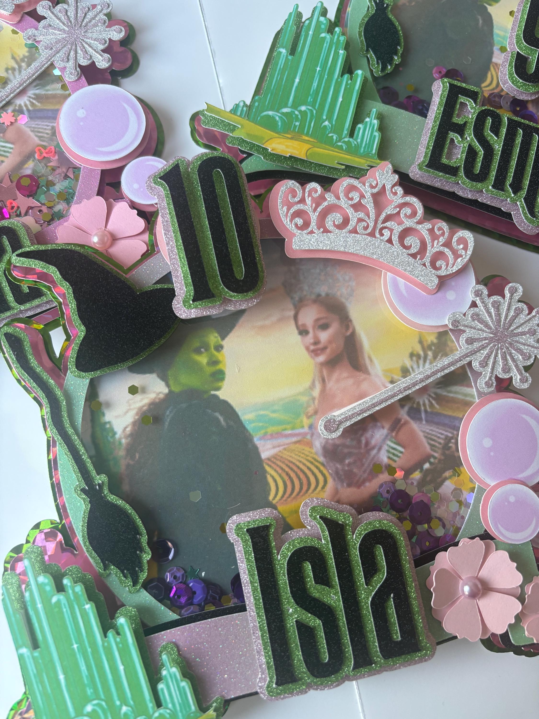 Wicked Inspired 3D Shaker, Cake Topper. Personalised. Birthday - Etsy UK