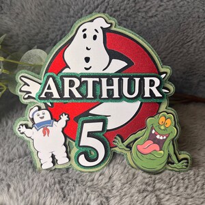 Ghostbusters Inspired Cake Topper. Layered, Personalised Name and Age ...