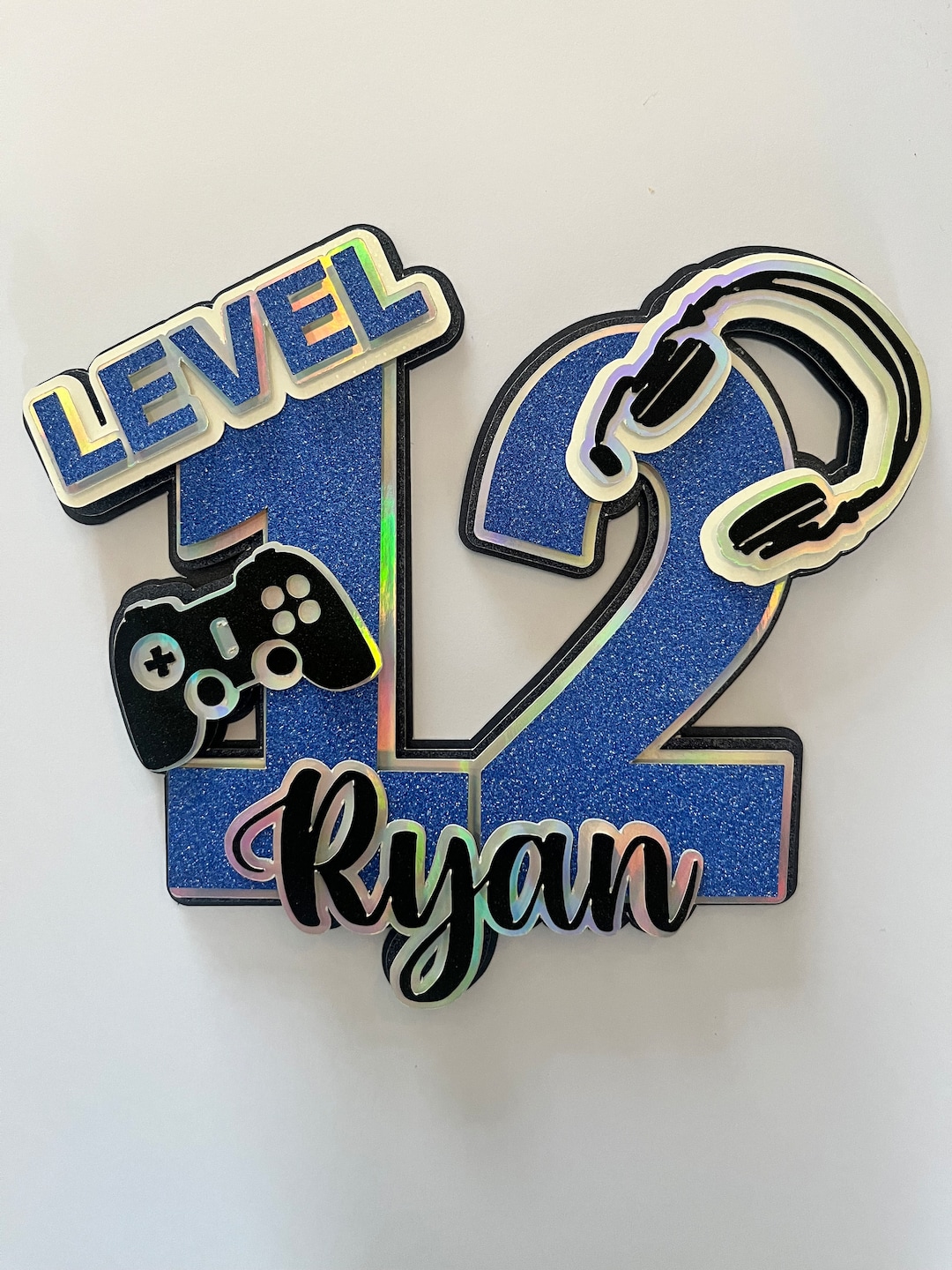 Gamer Birthday Cake Topper. Personalised. Teenager, - Etsy UK