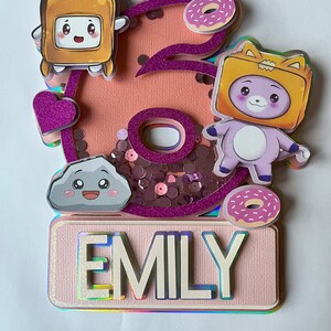 Lankybox Inspired Cake Topper. 3D Shaker, Personalised. Pink or Blue - Etsy