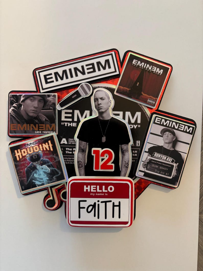 Eminem Inspired Layered 3D Cake Topper. Personalised Name and Age - Etsy UK
