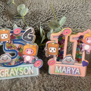 Lankybox Inspired Cake Topper. 3D Shaker, Personalised. Pink or Blue - Etsy